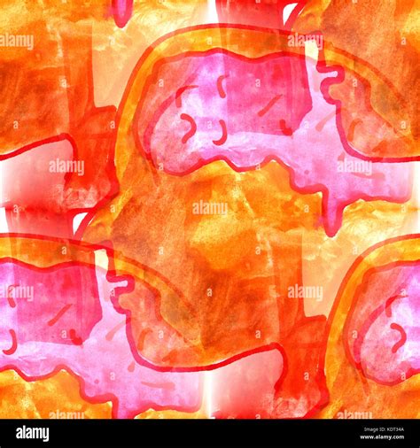 Mural Background Seamless Man Brain Pattern Background Textur Stock