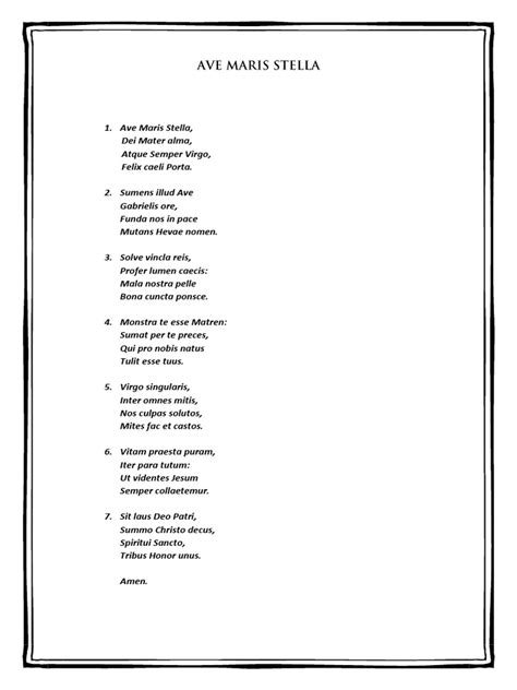 Ave Maris Stella Letra Pdf
