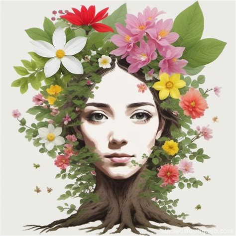 Tree And Two Flowers Portrait Stable Diffusion Online