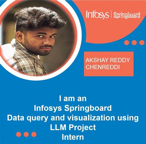 Akshay Reddy On Linkedin Internship Infosysspringboard Datascience Datavisualization Llm