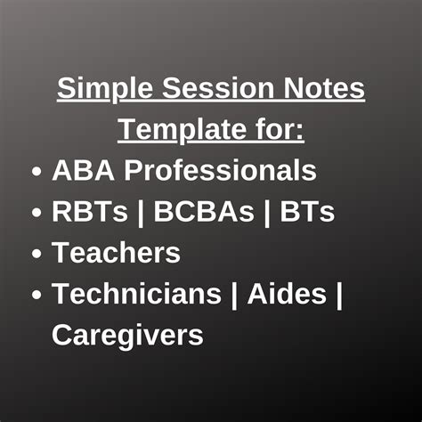 8 X 11 Session Notes Template For Aba Professionals And Bcbas Fully Editable Customizable