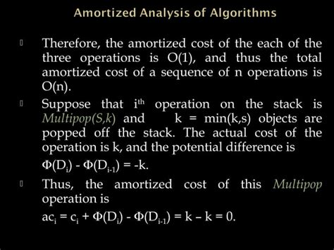Amortized Analysis Of Algorithms Ppt