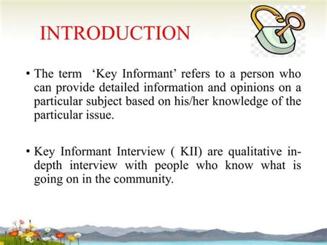 Key Informant Interview Kii Pptx
