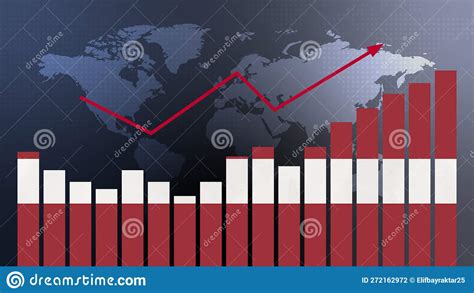 Latvia Bar Chart Graph With Ups And Downs Increasing Values Concept