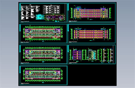 长74 9米 宽17 9米 5层6307 55平米框架结构新疆区服装公司宿舍楼建施【平立剖 墙身大样 门窗表 室内装修用料表 说明】 Autocad 2007 模型图纸下载 懒石网
