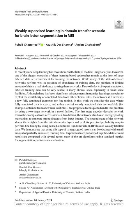 Weakly Supervised Learning In Domain Transfer Scenario For Brain Lesion Segmentation In Mri