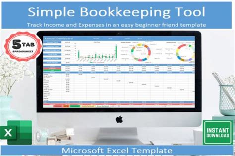 Simple Bookkeeping Spreadsheet Excel Graphic By Veritastemplates