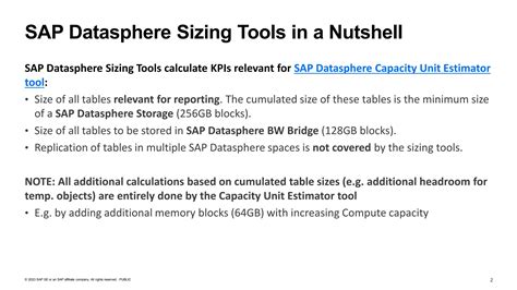 Session 4 Sap Datasphere Sizing Webinarpdf Data Storage And