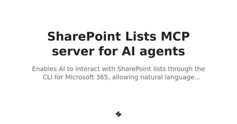 SharePoint Lists MCP Server For AI Agents