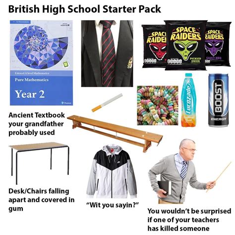 British High School Starter Pack Rstarterpacks