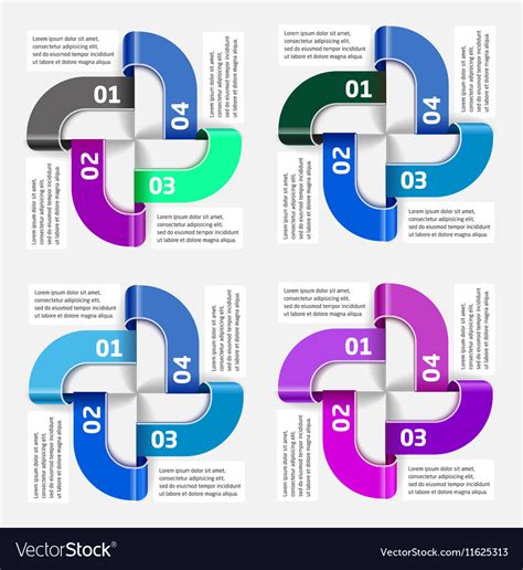 Infographic Template Of The Four Segments Vector Image