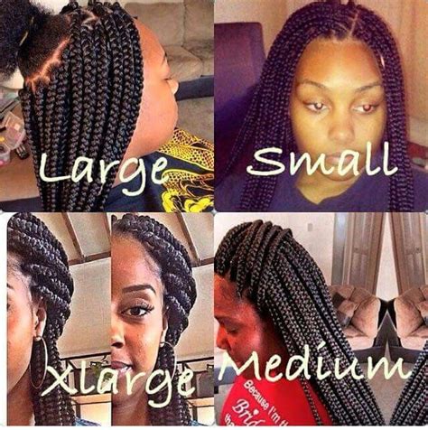 Braid Sizes Box Braids Hairstyles Braided Hairstyles Natural Hair Styles