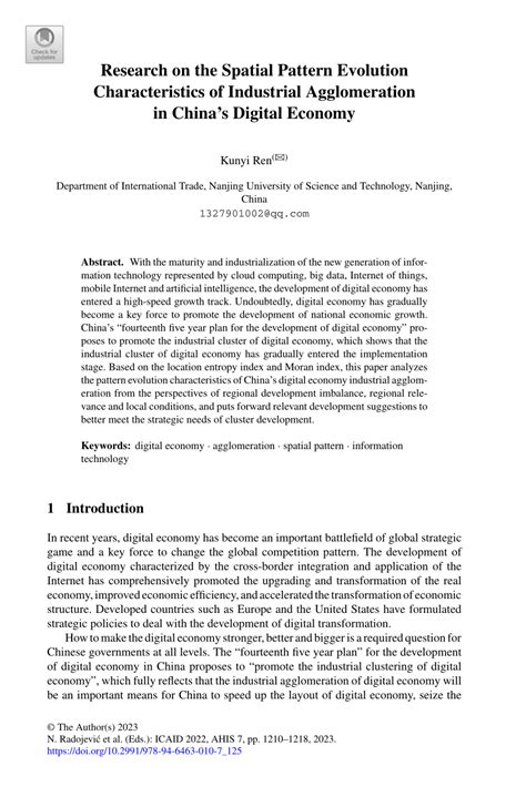 Pdf Research On The Spatial Pattern Evolution Characteristics Of Industrial Agglomeration In