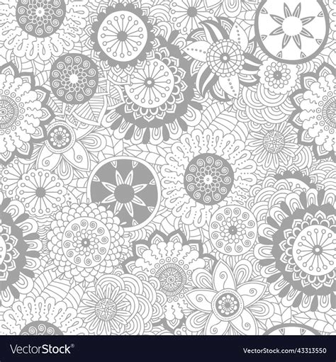 Hand Drawn Floral Seamless Pattern Royalty Free Vector Image