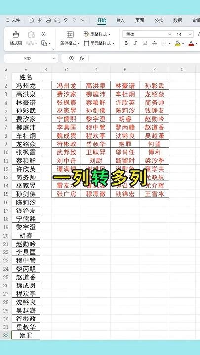一列数据转多列数据。excel 文员 表格 0基础学电脑 Excel技巧 Youtube