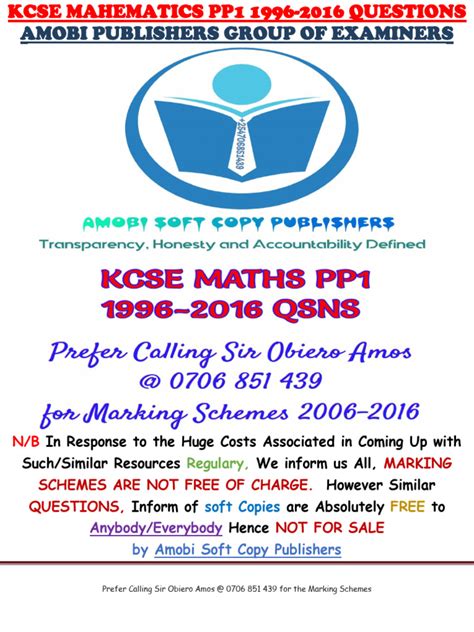 Maths Pp1 Kcse Qsns Pdf Mathematics