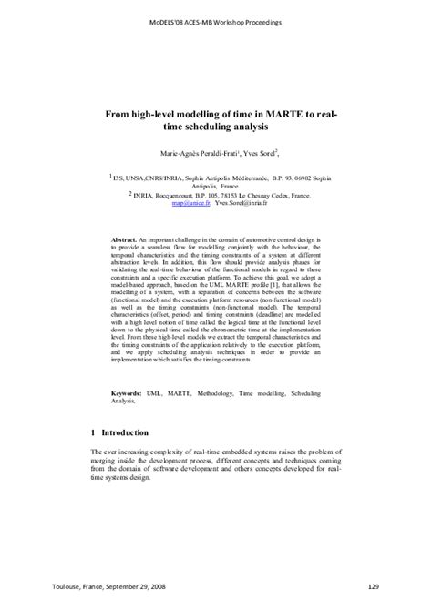 Pdf Scheduling Analysis