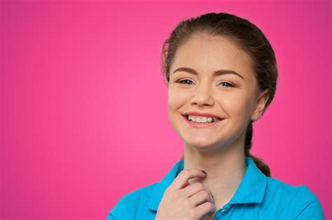 Premium Photo Happy Attractive Girl Standing