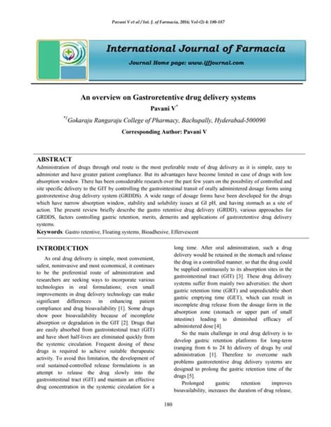 Floating Drug Delivery Systems Pdf