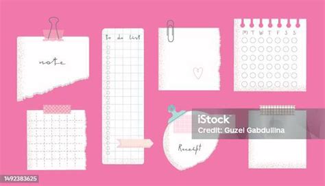 종이 스티커 메모 할 일 목록 플래너 추억 벡터 삽화 모음 귀여운 메모 템플릿 0명에 대한 스톡 벡터 아트 및 기타 이미지 0명 개념 개체 그룹 Istock