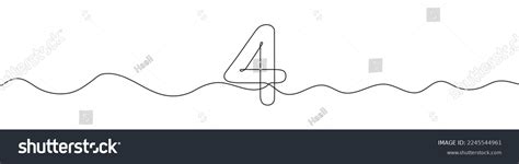 Number 4 Continuous Line Drawing Style Stock Vector Royalty Free 2245544961 Shutterstock