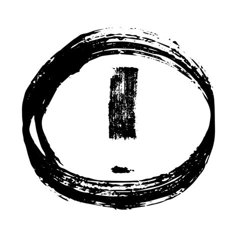 Hand Drawn Ink Exclamation Mark Illustration In Sketch Style Single