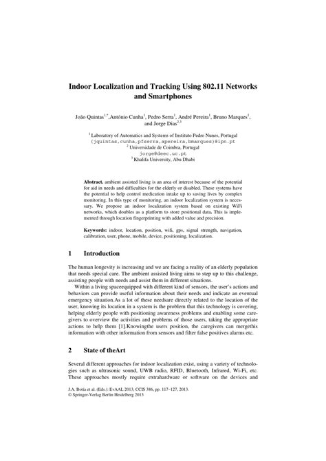 Pdf Indoor Localization And Tracking Using 802 11 Networks And Smartphones