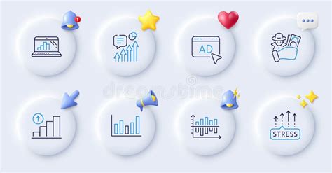 Graph Chart Column Chart And Kpi Line Icons For Web App Printing Vector Stock Vector