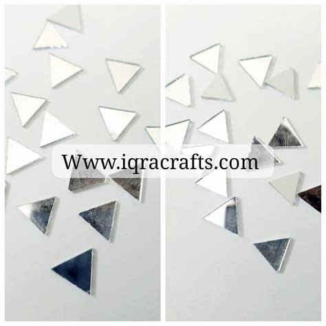 100 Pcs Diy Small Craft Mirrors Triangle Shape For Crafts Projects