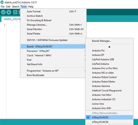 How To Program Attiny85 Microcontroller Ic With Arduino Uno