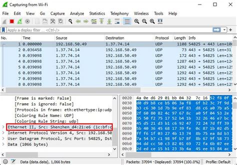 how to find mac address with wireshark