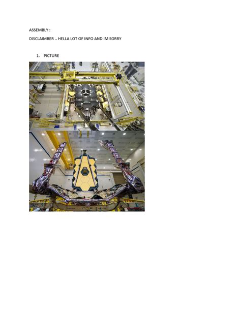 James Webb Telescope Assembling Process Pdf