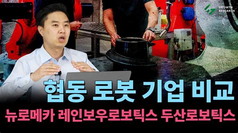 뉴로메카 레인보우로보틱스 두산로보틱스 협동로봇 기업 비교 Youtube
