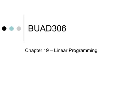 Chapter Linear Programming