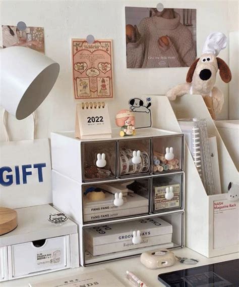 🎁50할인선물증정🎁 리빙웍스 대용량 분리형 토끼 화장대 테이블 서랍 서랍함 데스크정리 데스크테리어 문구 수납 필기구 정리 소품 정리함 수납함 에이블리