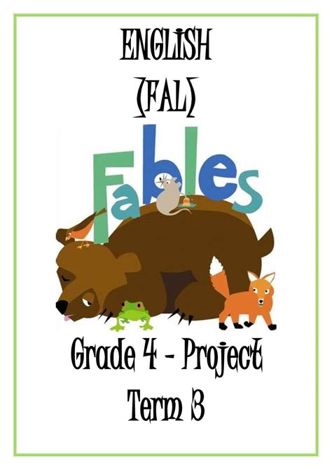 English Fal Grade 4 Project Term 3 • Teacha