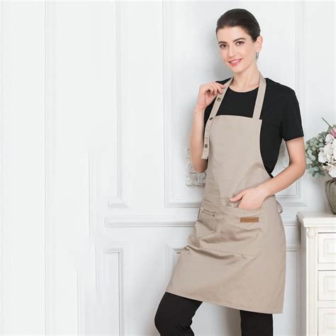 Pure Color Cooking Kitchen Apron Work Aprons Woman Vicedeal