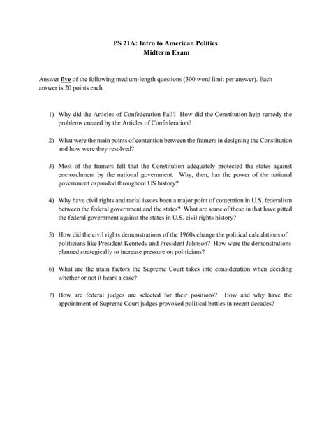 American Politics Midterm Exam