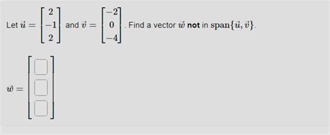 Solved Let Vec U And Vec V Find A Vector Chegg Com