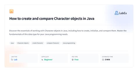 How To Create And Compare Character Objects In Java Labex