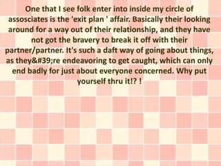 Why Have An Affair The Exit Plan System And What Is Wrong With It PPTX Sexual Health