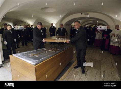 The Coffin Of Pope Emeritus Benedict Xvi Is Buried In The Vatican