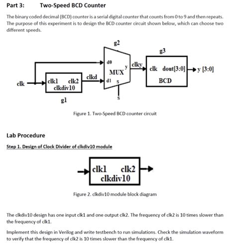 Solved Part 3 Two Speed BCD Counter The Binary Coded Chegg Com