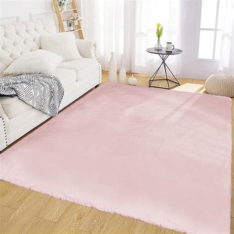 Latepis Pink Rugs For Bedroom Grils 4x6 Washable Fluffy Non