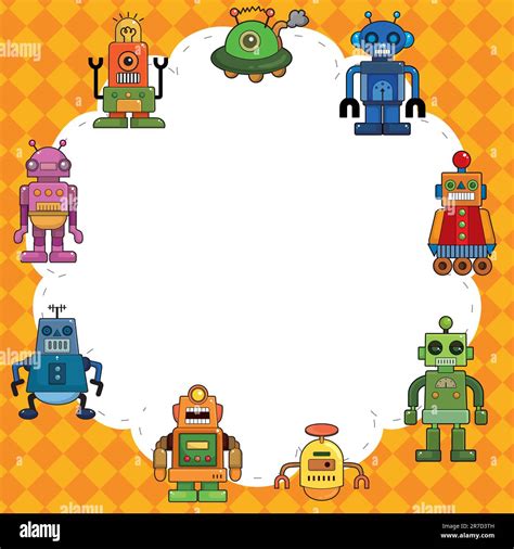 Cartoon Robot Card Stock Vector Image Art Alamy
