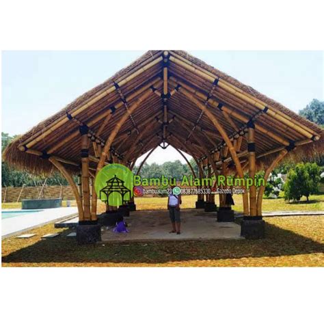 Bambu Alam Rumpin Aula Dari Bambu Desain Minimalis Lazada Indonesia