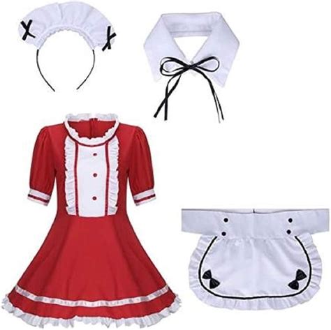 Hxrrb Frauen Dienstmädchen Kostüm Sexy Maid Lolita Kleid Anime