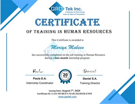 Hr Internship Gaotek Mariya Mubeen 20 Comments