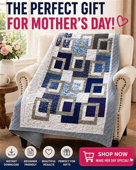 Midnight Frames Quilt Pattern Easy Geometric Patchwork Pdfsize56
