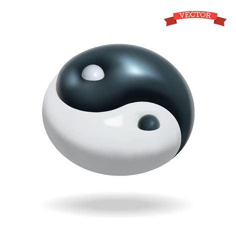 Icono De Yin Yang De Vector 3d Símbolo De Plástico Brillante Realista 11688033 Vector En Vecteezy